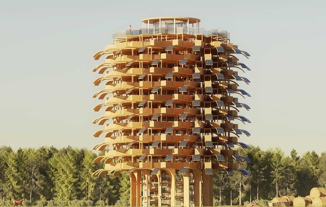 » Torre construida en madera se sustenta en una arquitectura modular y ...